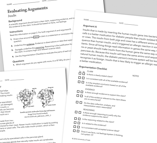 Building Argumentation Skills in the Biology Classroom: An Evolution ...