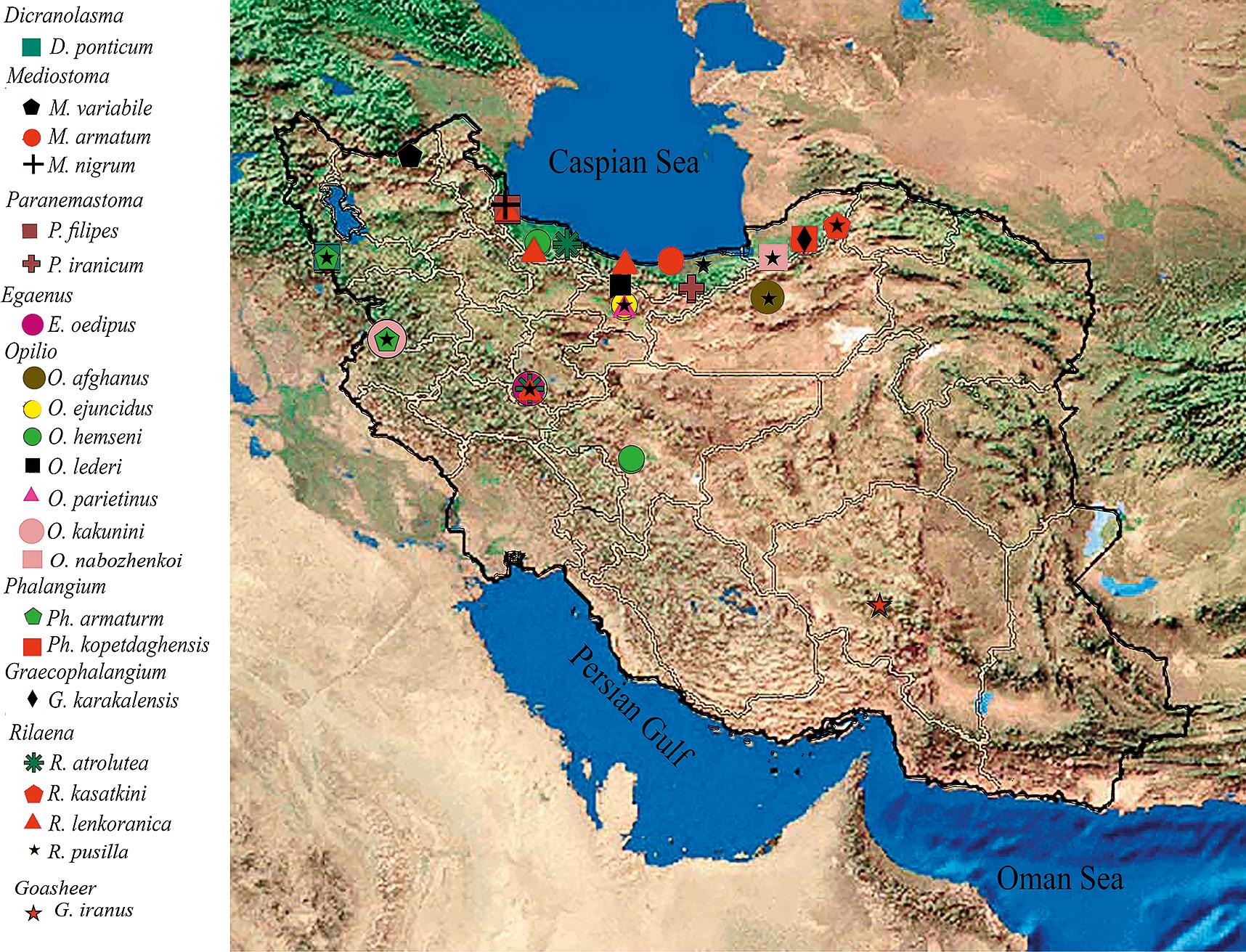 The Opiliones of Iran with a description of a new genus and two new species