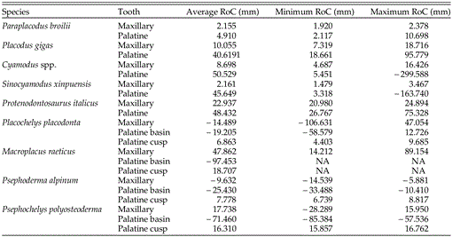 Tooth occlusal morphology in the durophagous marine reptiles ...