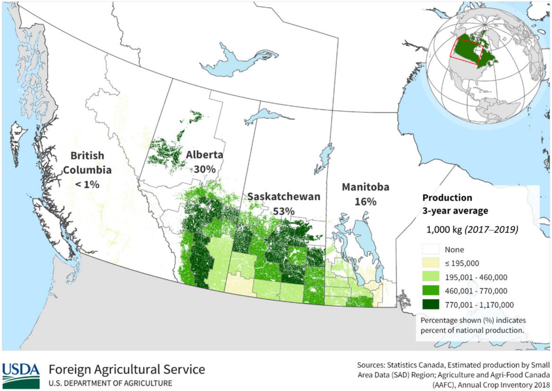 Potential spring canola yield losses due to weeds in Canada and the ...